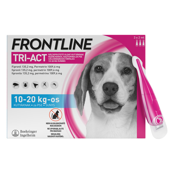 FRONTLINE TRI-ACT Šunims | Pipetės šunims nuo blusų ir erkių